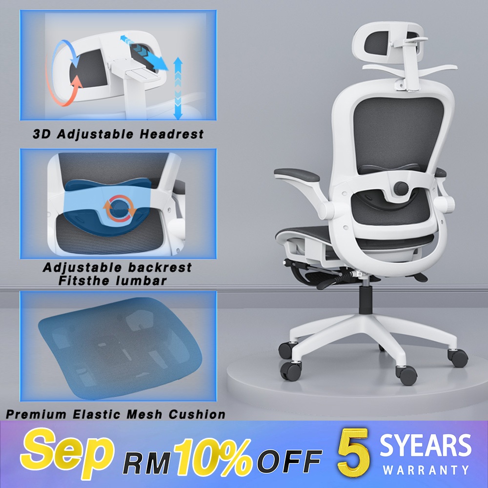 SitWell Professional Ergonomic Office Chair Adjustable Kerusi Pejabat ...