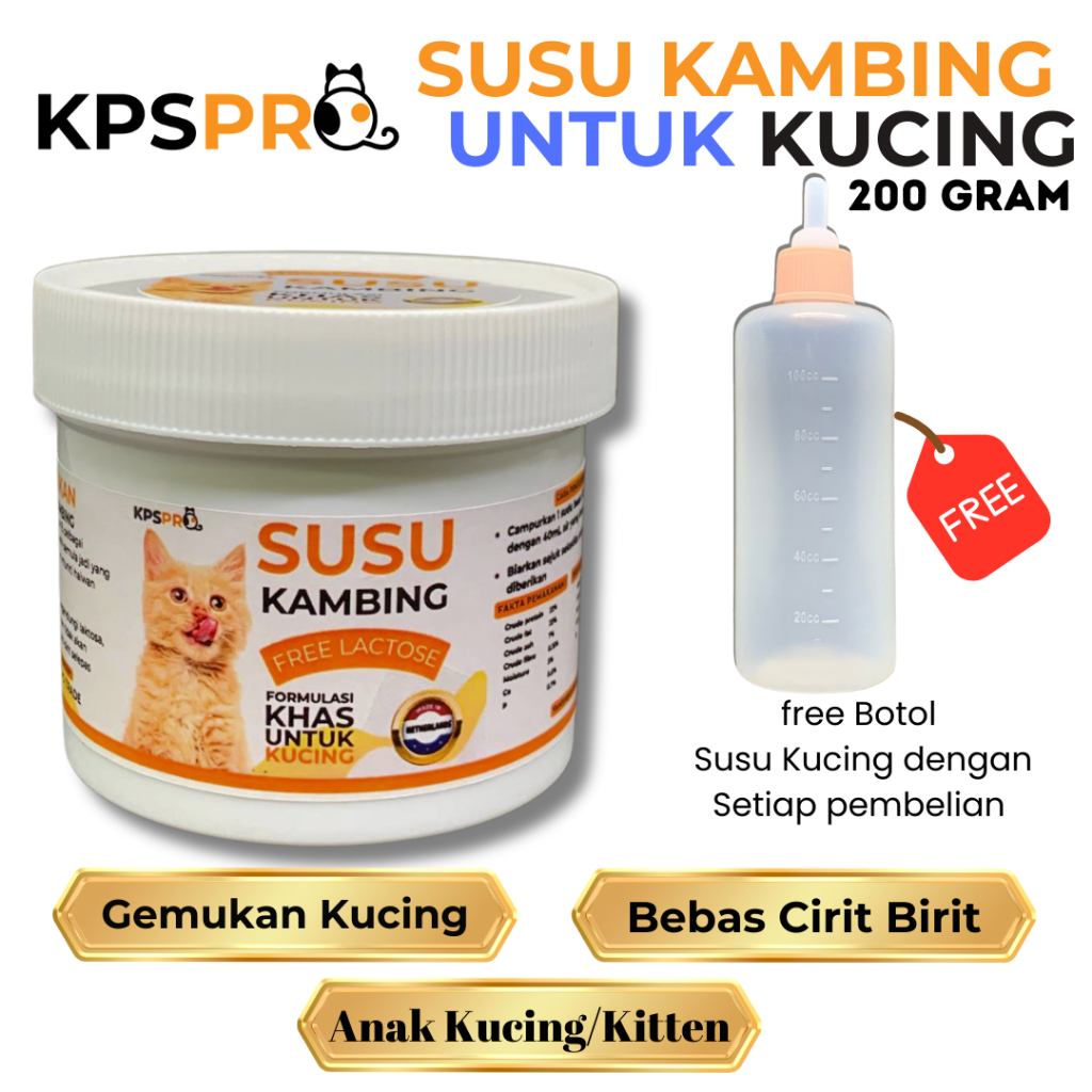 KPSPro Susu Kambing Untuk Kucing Anak Kucing Baru Lahir Kitten Cat Goat ...