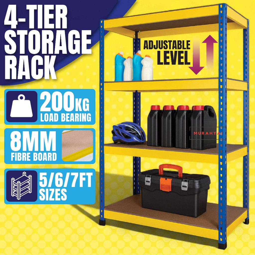 Rak Besi Bertingkat Storage Rack Heavy Duty Boltless Rack 4 Tier ...