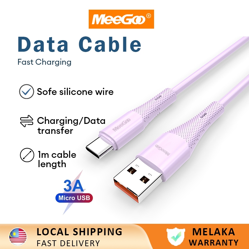 MeeGoo USB C Cable 3A Fast Charging Wire Mobile Phone Line USB Adapter ...