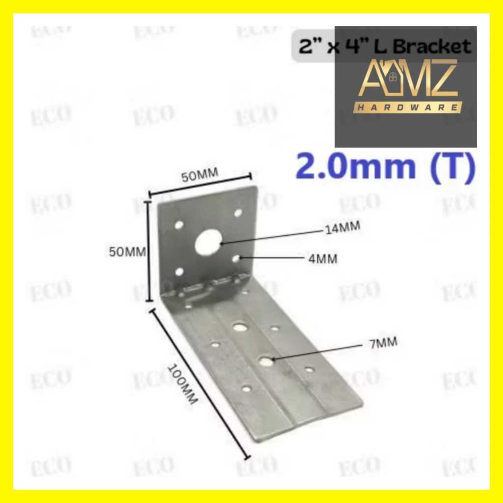2"x 4" 2.0/1.5MM High Quality L Bracket/L Bracket Besi Atap/Angle ...