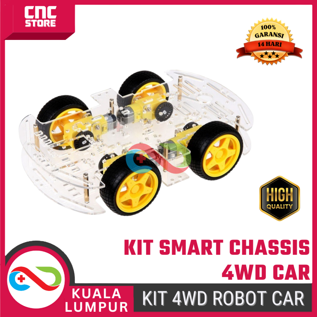 KIT SMART CHASSIS CHASIS 4WD ROBOT CAR FRAME MOBIL ARDUINO RASPBERRY ...