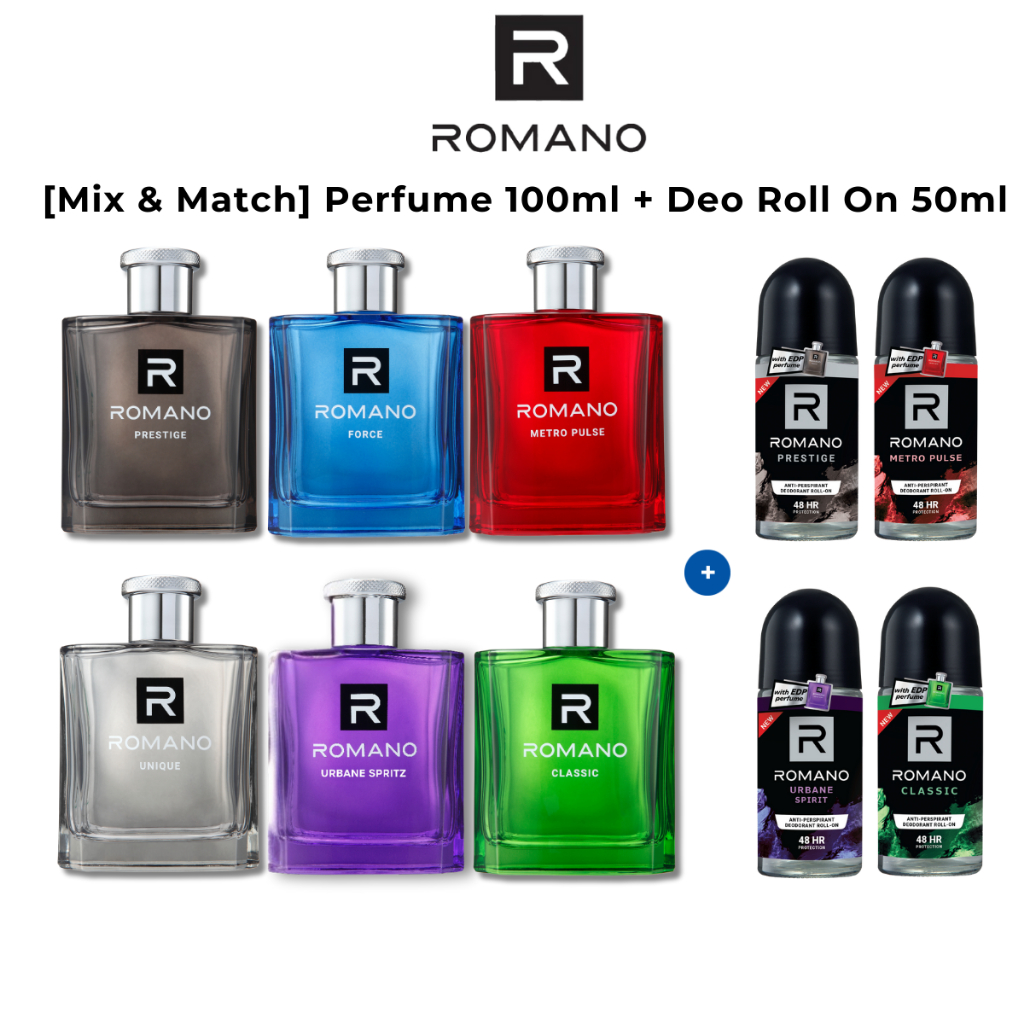 [Mix & Match] Romano EDP Perfume 100ml + Deo Roll On 50ml | Classic ...
