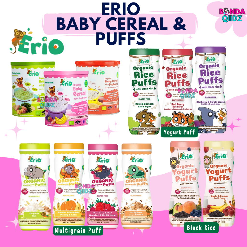 ERIO ORGANIC BLACK RICE YOGURT | ERIO CEREAL OATMEAL 200G | ERIO PUFFS ...