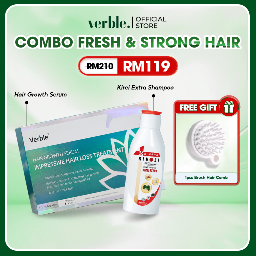 VERBLE x KIREI Combo Fresh & Strong Verble Hair Growth Serum Erhair ...