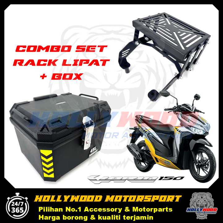 VARIO125 VARIO150 MONORACK LIPAT JB STYLE + 45L ABS TOP BOX ALUMINIUM ...