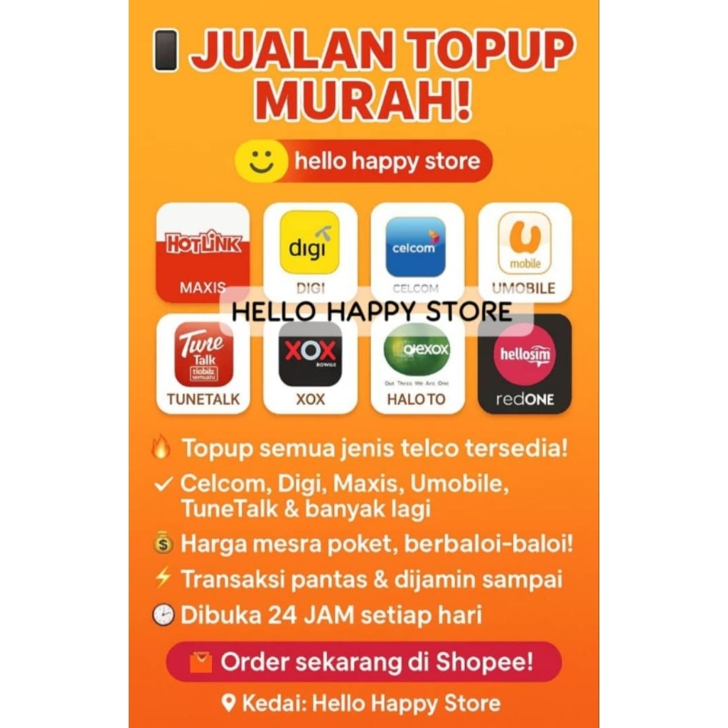 Topup Murah - Fast Process Instant Telco Topup / Celcom / Digi / Maxis / Umobile / Any Reload ...