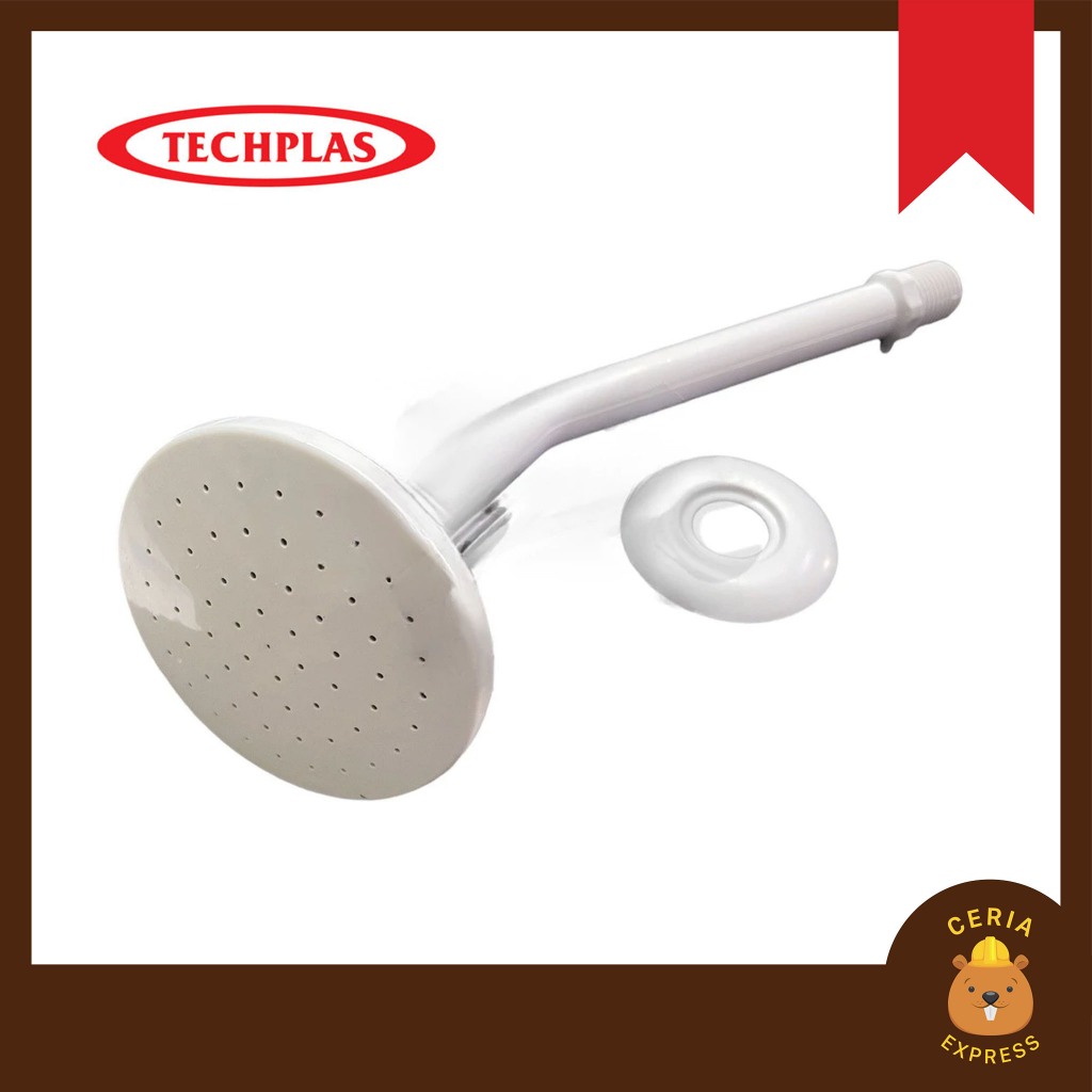 TECHPLAS SHOWER SET BAR-4108-8A-DIY PVC SHOWER ROSE 4" AND ARM 8 ...
