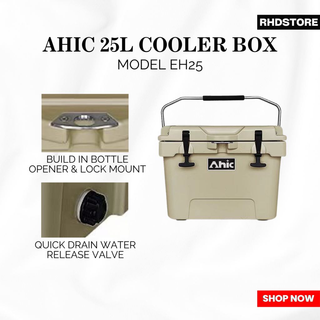 AHIC Camping Cooler Box 25 Liter (EH25) Rotomolded Heavy duty Outdoor ...