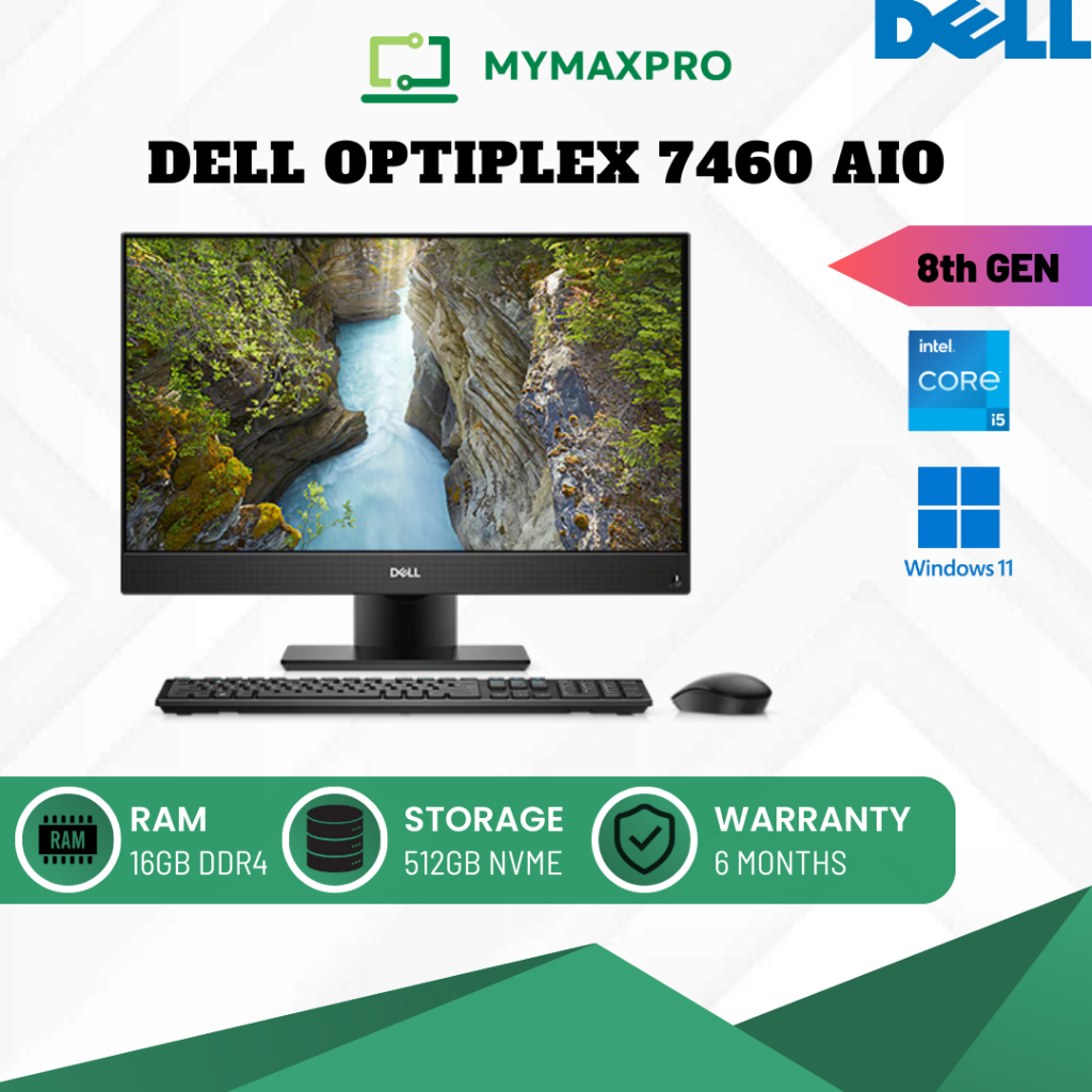 AIO DELL OPTIPLEX 7460 Intel Core i5 (8th Gen) / 8GB RAM / 256GB NVME ...