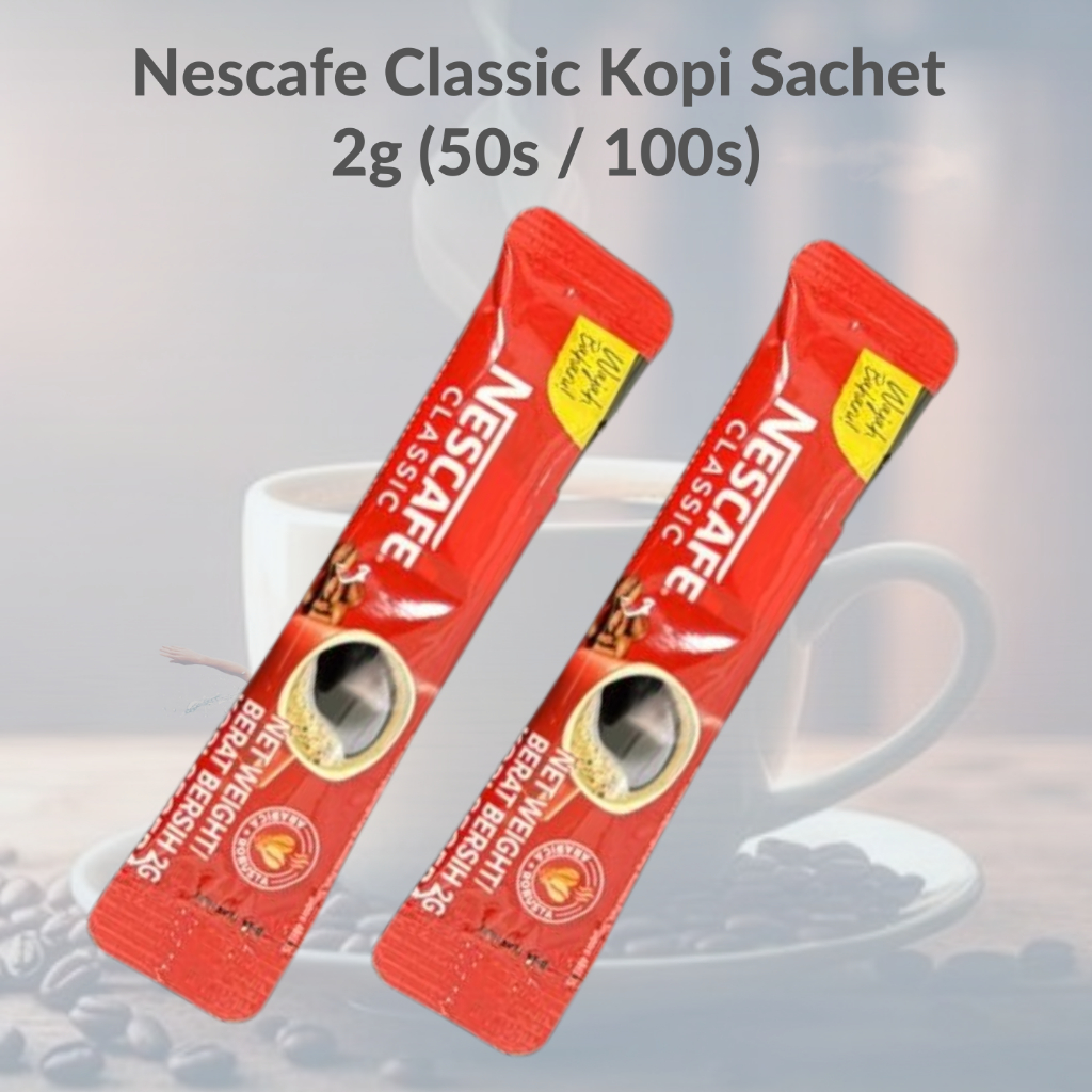 Nescafe - Classic Kopi Sachet 2g | Classic Coffee Sachet 2g (100s / 50s ...