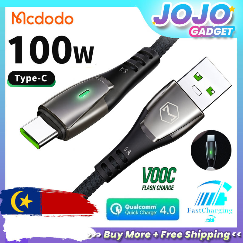 Mcdodo Auto Cut Off Cable Type C Fast Charging With Led Indicator 100W ...