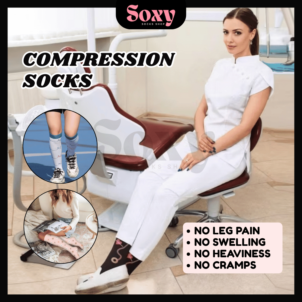 SOXY Compression Socks for Women Men Circulation Graduated Supports ...