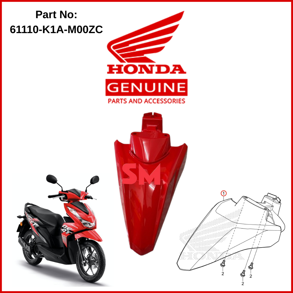 SM Front Fender ( 61110-K1A-M00ZC ) Beat V2 💯 Honda Original Ready ...
