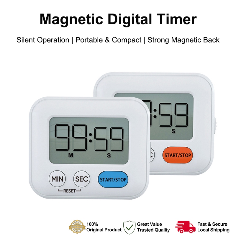 Magnetic Digital Timer Count Up / Down Function for Kitchen, Study, Baking, Exam Practice ...