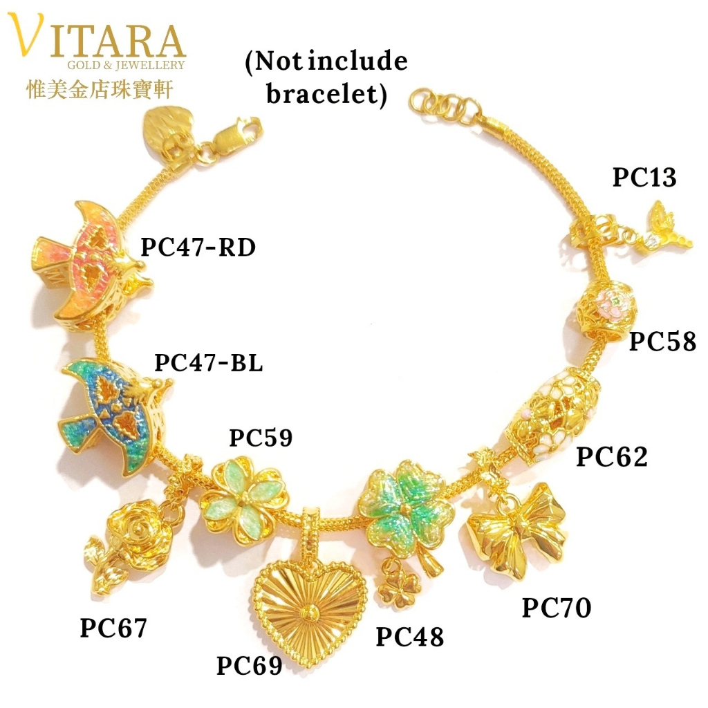 Emas 916 Loket | Gold 916 Charms /Beads/ Pendants PC02+ | Shopee Malaysia