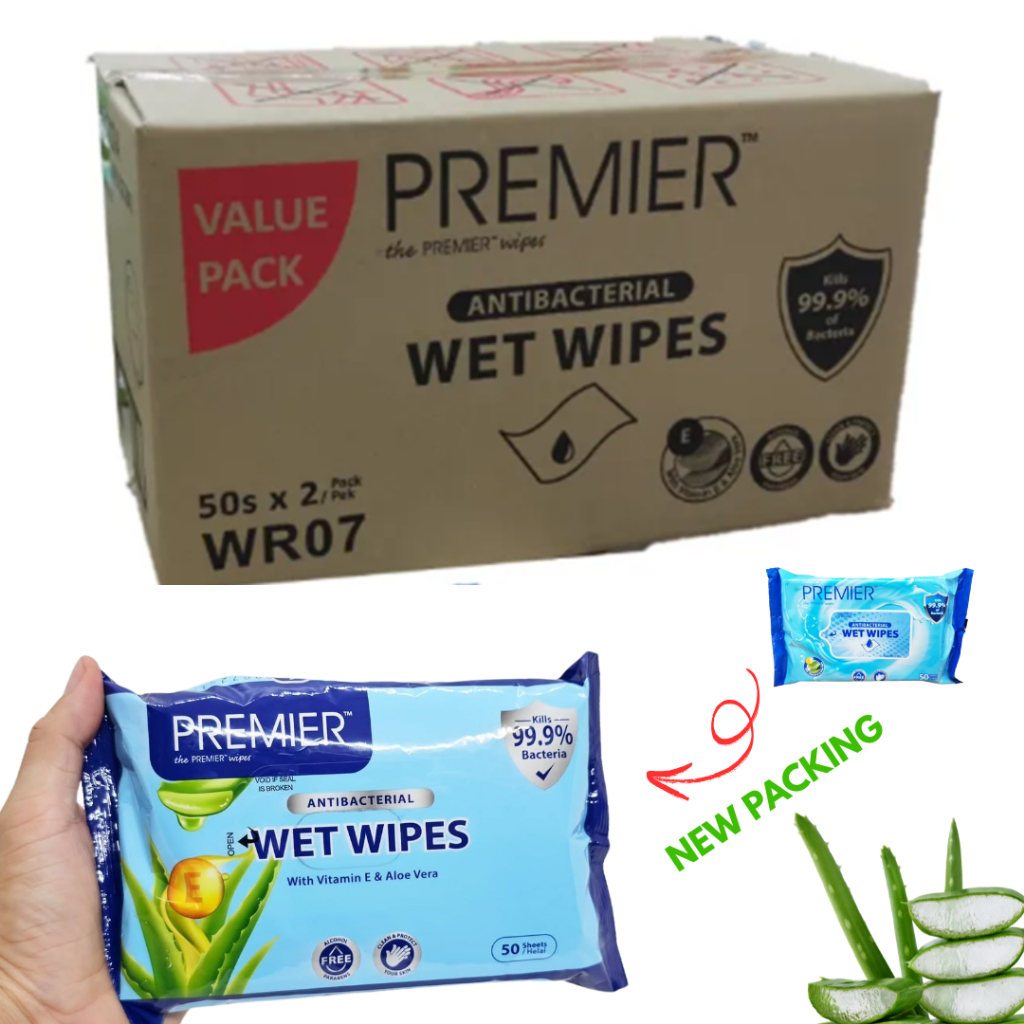 Premier Sanitizing Wipes Tissue (50 Sheets x 24 Packets) | Shopee Malaysia