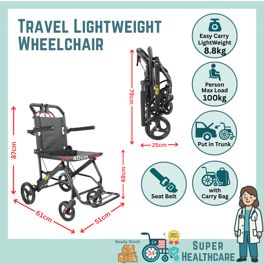 [Travel Lightweight Wheelchair] , Foldable Wheelchair with Bag (WCG9 ...