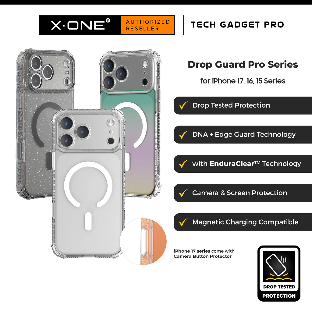 X.One Drop Guard Pro / Hologram / Glitter Magnetic Clear Phone Case for ...