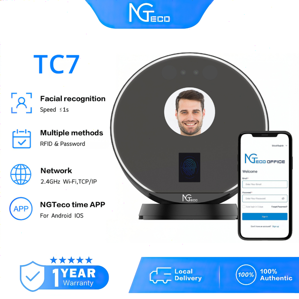 NGTeco Cloud-Based Face+Fingerprint+Card Attendance Machine Time for ...