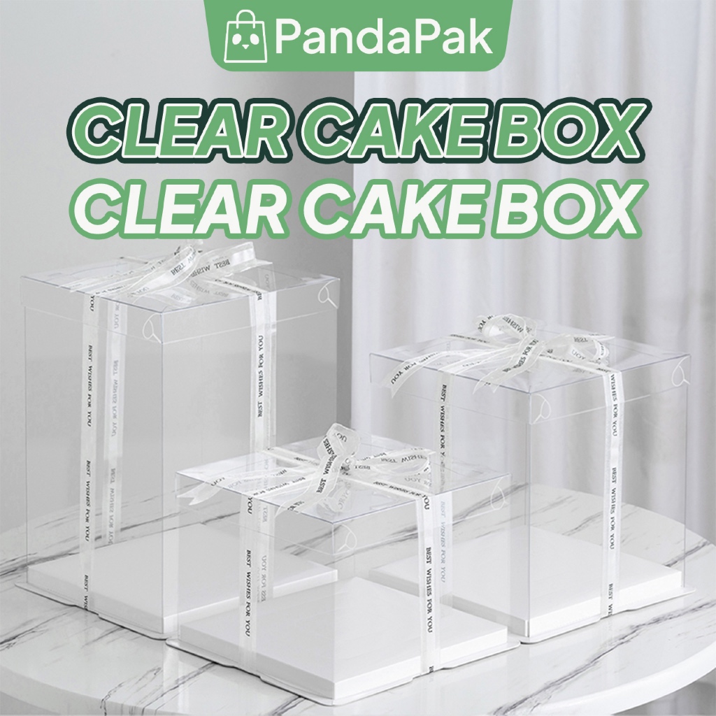 Transparent Clear Cake Box Gift Box Packaging Kotak Kek Plastic Display ...