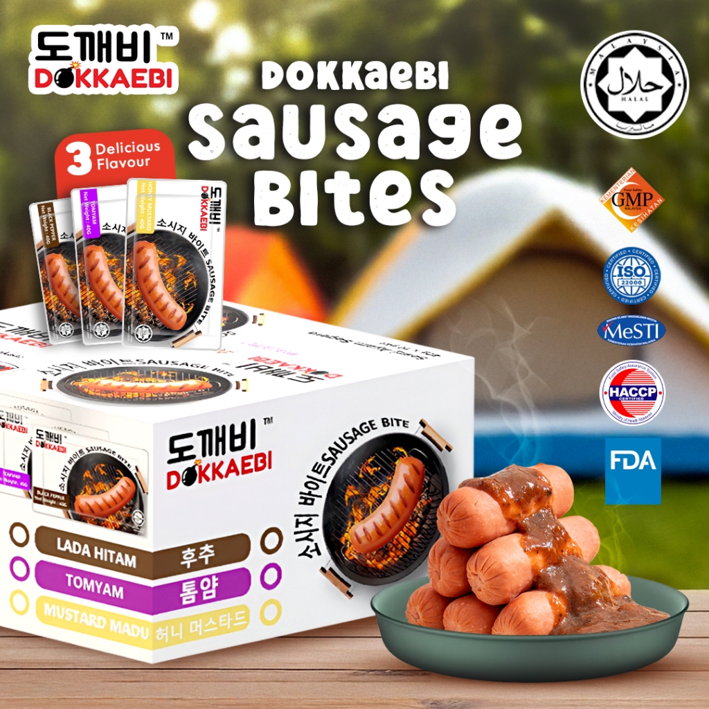 Dokkaebi HALAL Sosej Black Pepper Honey Mustard Tomyam Chicken Mini ...