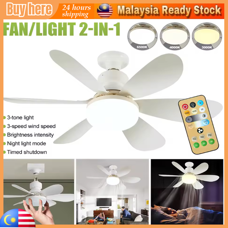 The New E27 Smart Fan Light 40W 30W Wireless Remote Control Led Ceiling ...