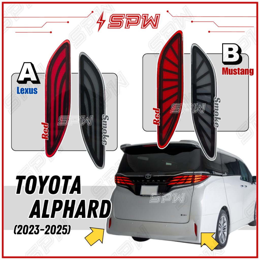 Toyota Alphard AH40 (2023-2025) Reflector Rear Bumper LED DRL Daylight ...