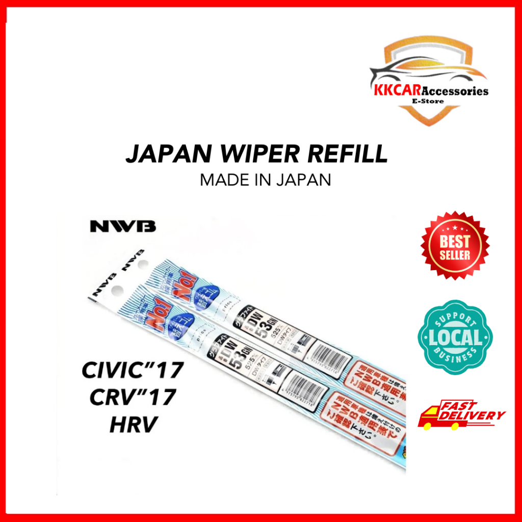 NWB JAPAN WIPER REFILL RUBBER (2 PCS) for Honda civic crv hrv made in ...