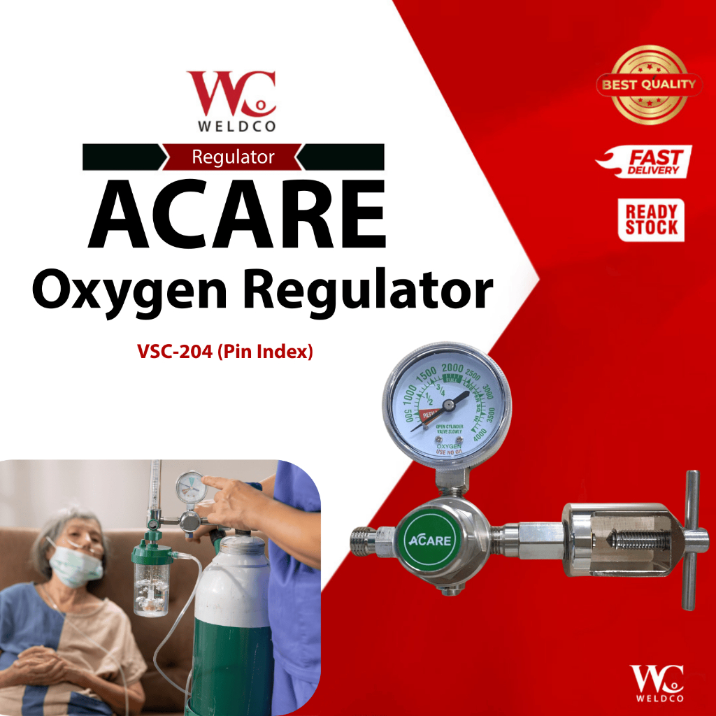 [MDA APPROVED] ACARE VSC 204 OXYGEN REGULTAOR WITH PIN INDEX | Shopee ...