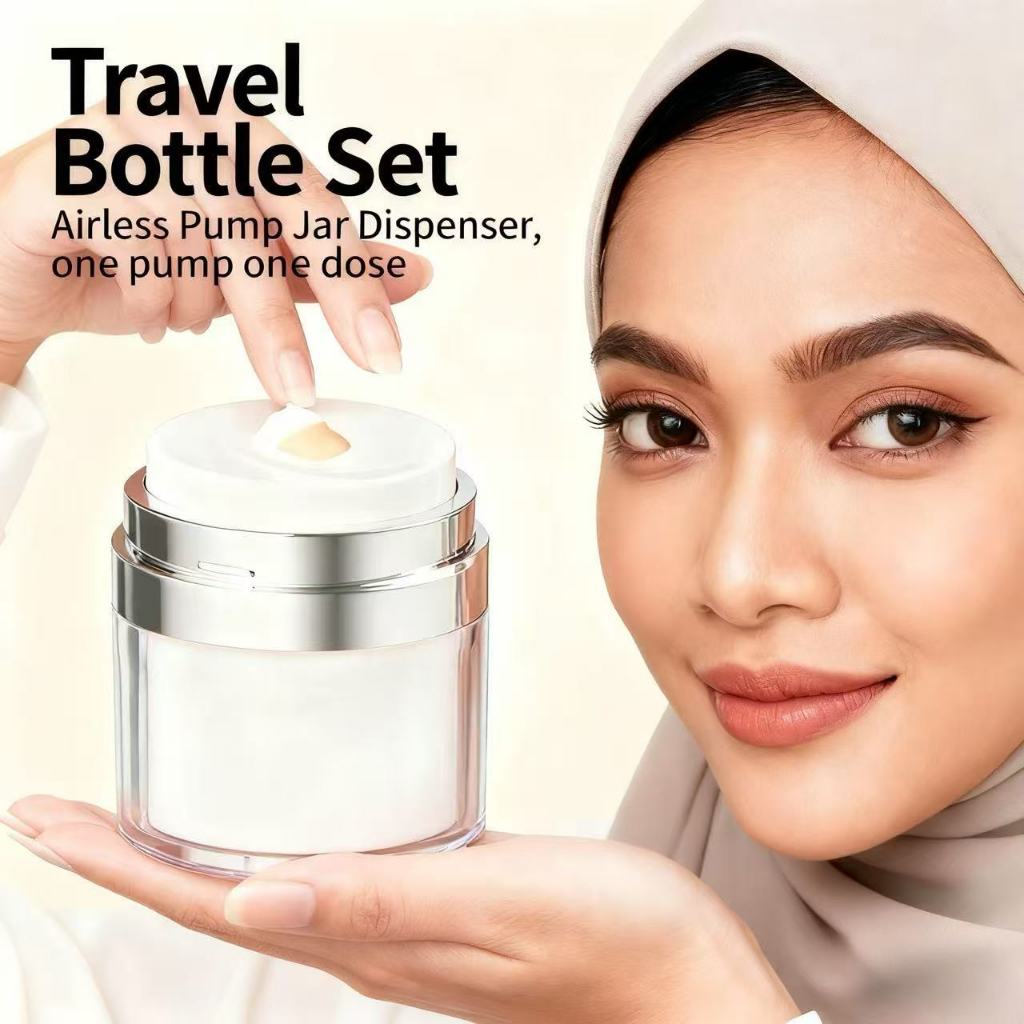 Travel bottle airless vacuum Pump portable refillable lotion cream ...