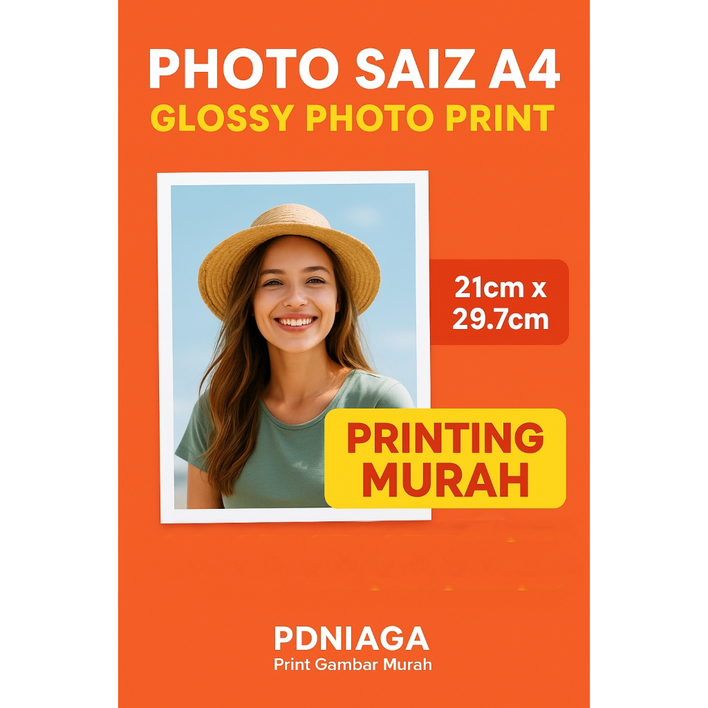 Photo SAIZ A4 – Glossy Photo Print 21cmx29.7cm PRINTING Murah (Minimum ...