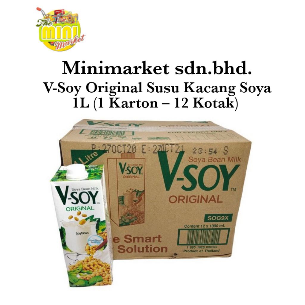V-Soy Original Susu Kacang Soya 1L (1 Karton – 12 Kotak) Harga RM95.40 ...