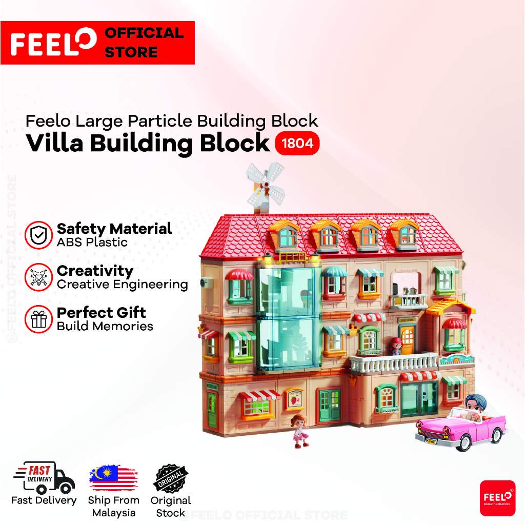 Feelo 1804 (690 Pcs) Villa Series Building Blocks Mainan Budak ...