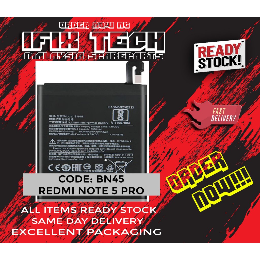 BN45 XMI REDMI NOTE 5 PRO COMPATIBLE BATTERY | Shopee Malaysia