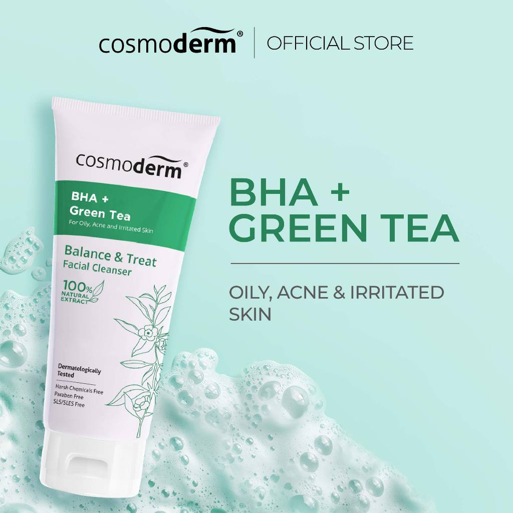 Cosmoderm Balance and Treat Facial Cleanser 100 ml (Green Tea Extract ...