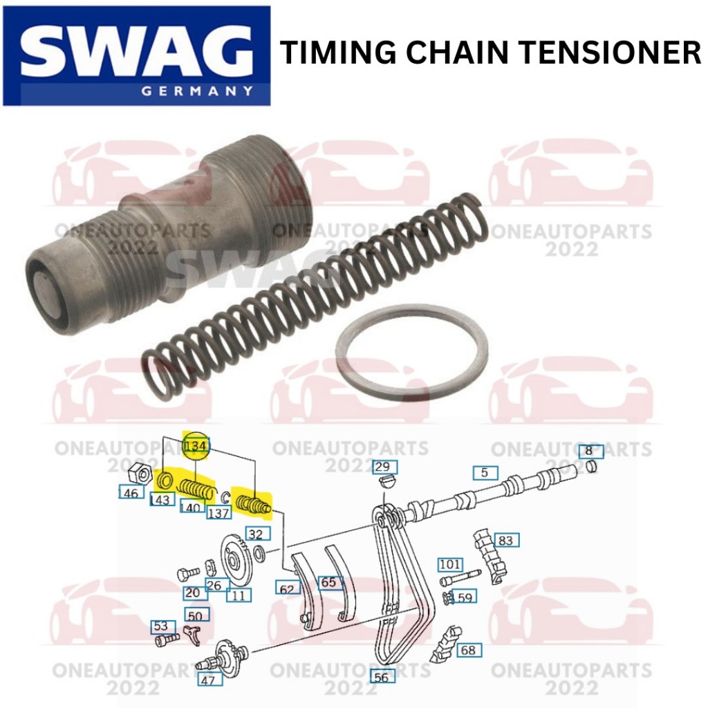 SWAG GERMANY TIMING CHAIN TENSIONER MERCEDES BENZ M102 ENGINE W201 190E ...