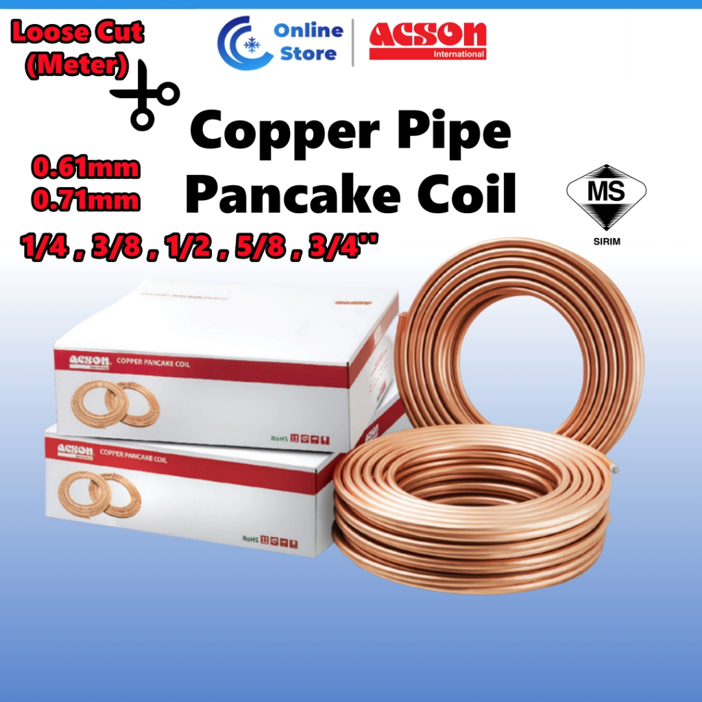 (Meter) Acson Copper Pipe Copper Tube Air Cond Thickness 0.61mm ACSON ...