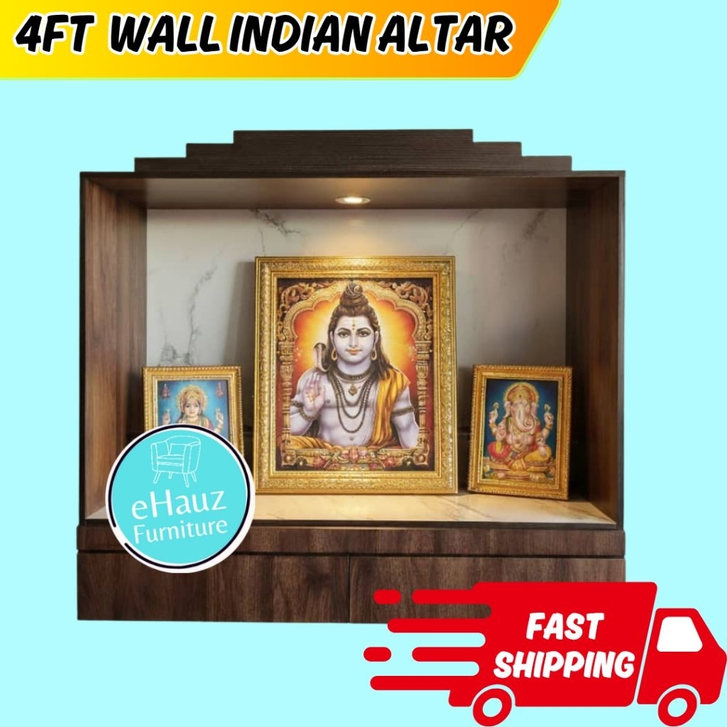 eHauz 4ft Wall Hanging Indian Altar - Almari Sembahyang Hindu Pooja ...