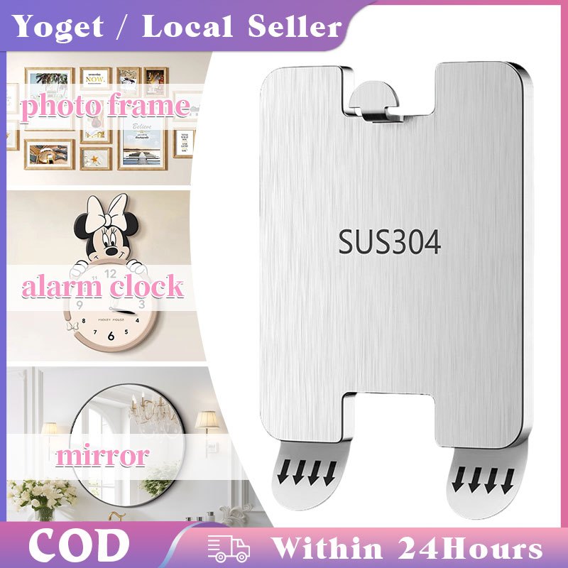 5pcs Stainless Steel Photo Frame Hooks / Poster Clock No Drill Wall ...
