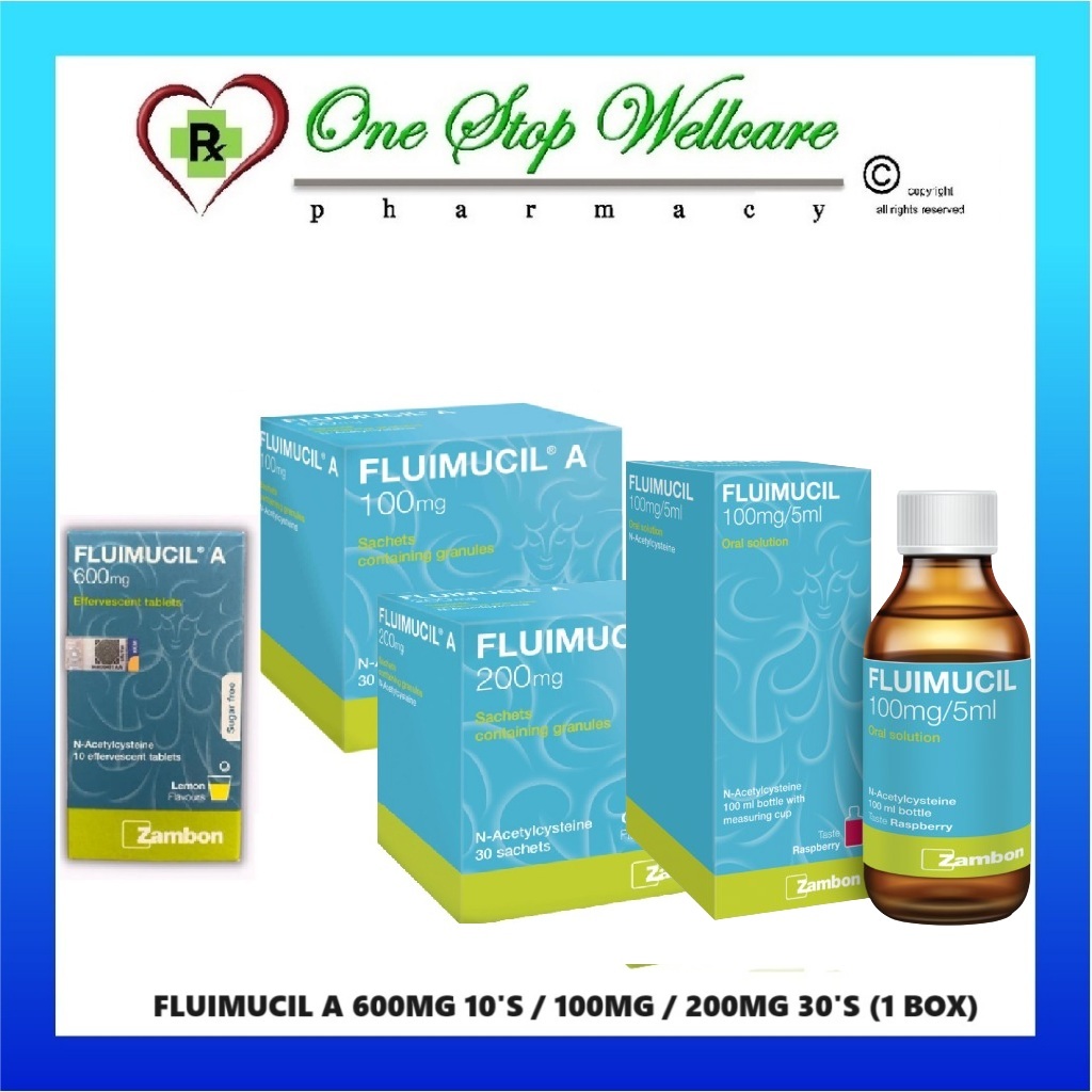 FLUIMUCIL A 600MG EFFERVESCENT TABLETS 10'S (1 BOX) / 100MG / 200MG 30 ...