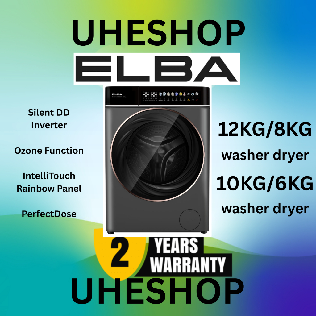 Elba All-in-One Washer Dryer 12KG/8KG EWDC-S1283DD(GR) 10KG/6KG EWDC ...