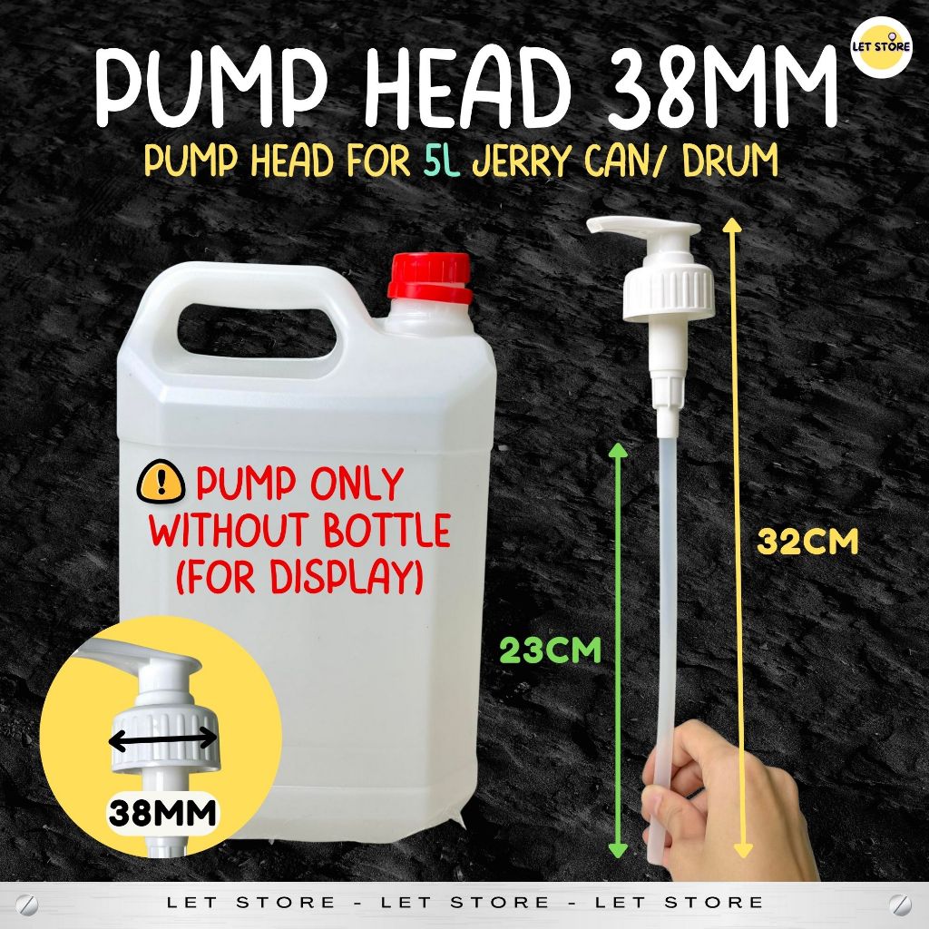 [5Litre Pump] 5L HDPE Bottle Pump 38mm / Pum Tong Air / Jerry Can Pump ...