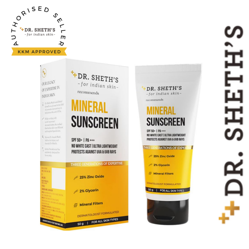 Dr. Sheth's Mineral Sunscreen SPF 50 PA+++ (50g) | Shopee Malaysia