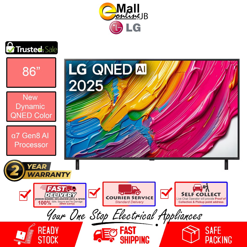 LG 86" LG QNED 86QNED80TSA AI QNED80 4k Smart TV | Shopee Malaysia