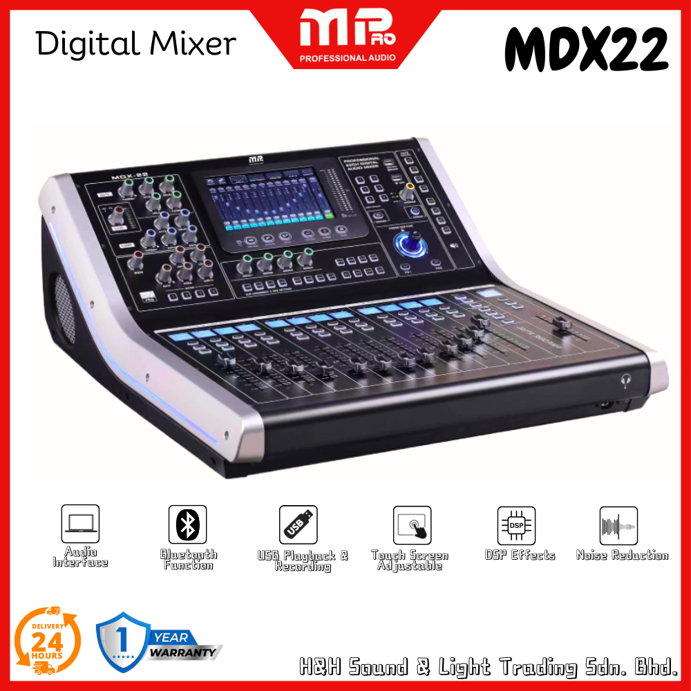 MPRO MDX22 22-Channels Digital Mixer 4 Professional DSP FX Digital ...