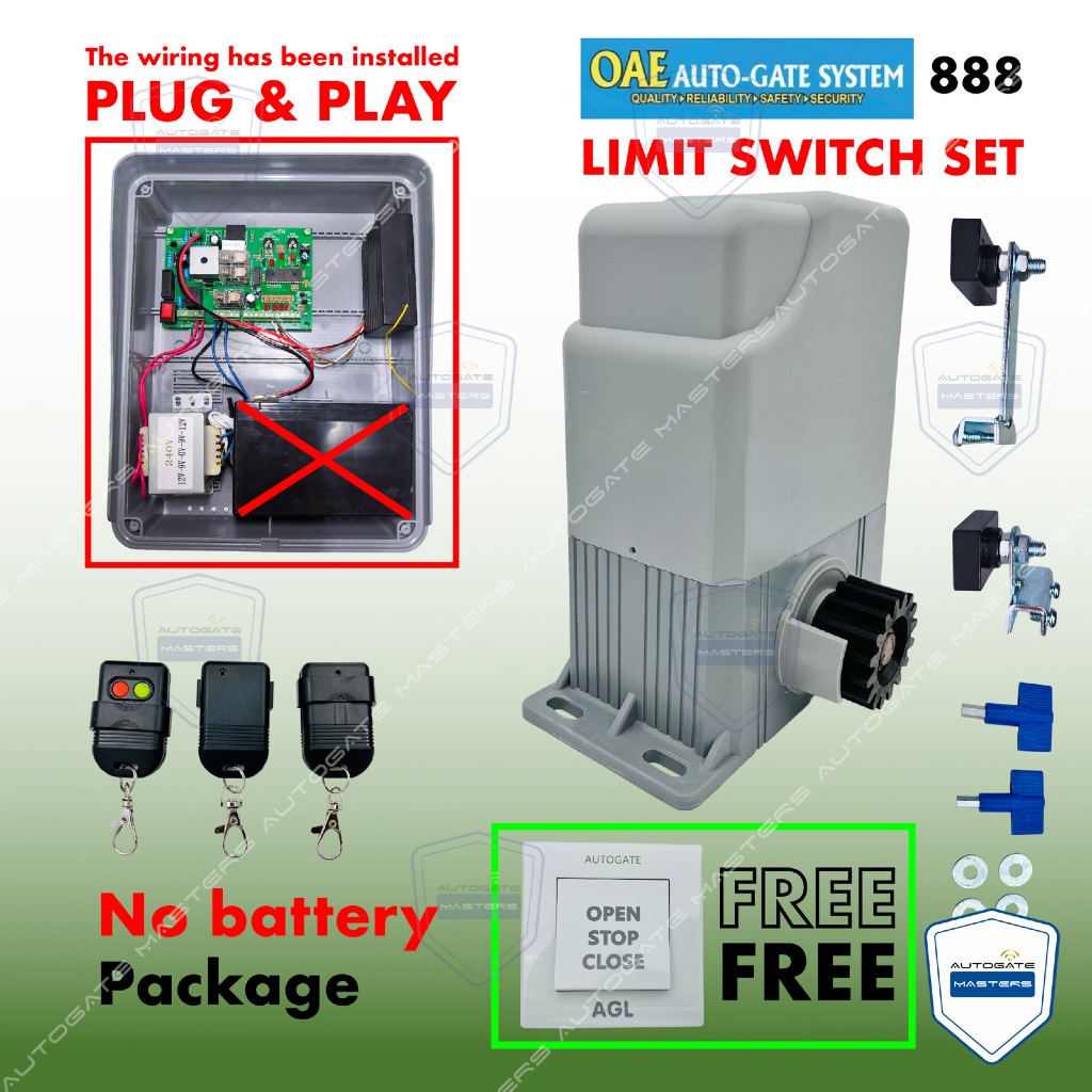 OAE 888 DC MOTOR SLIDING autogate system ( FULL SET W/O GEAR RACK ...