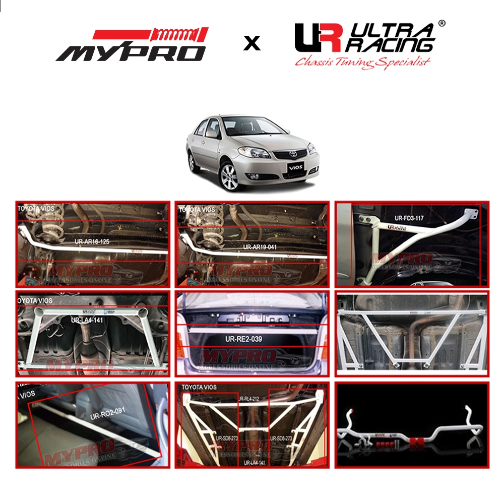 Ultra Racing Safety Bar for TOYOTA VIOS (NCP 42) 1.5 '02-'07 (2WD ...