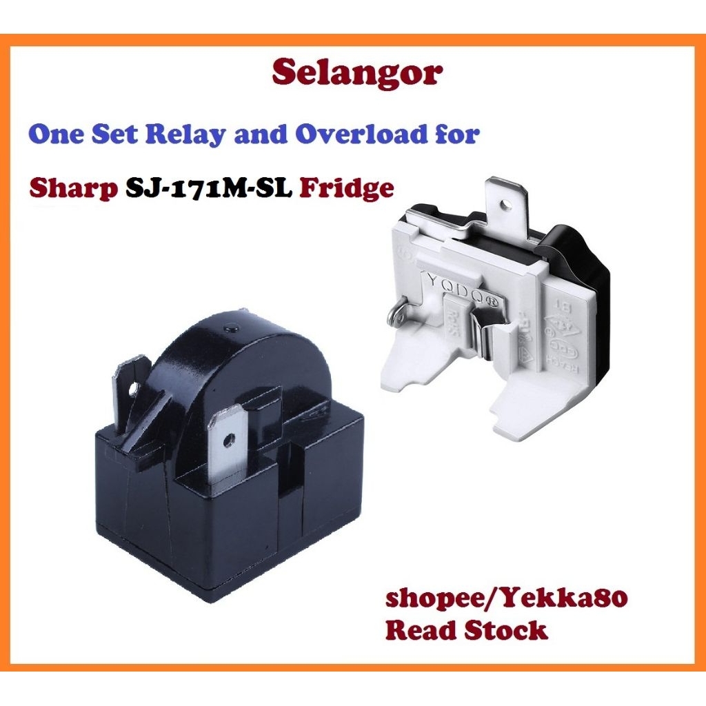 Sharp Fridge Relay & Overload for SJ-171M-SL (Sharp Fridge SJ171MSL ...