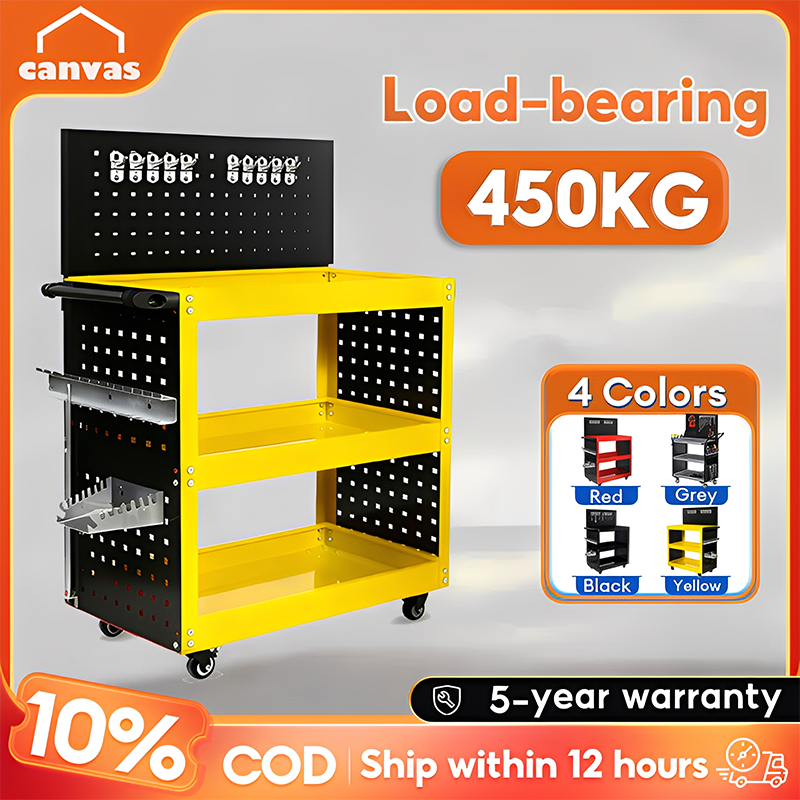 Trolley 3 Layer Tool Cart Hanging Board Style Hand Push Trolley Cabinet ...